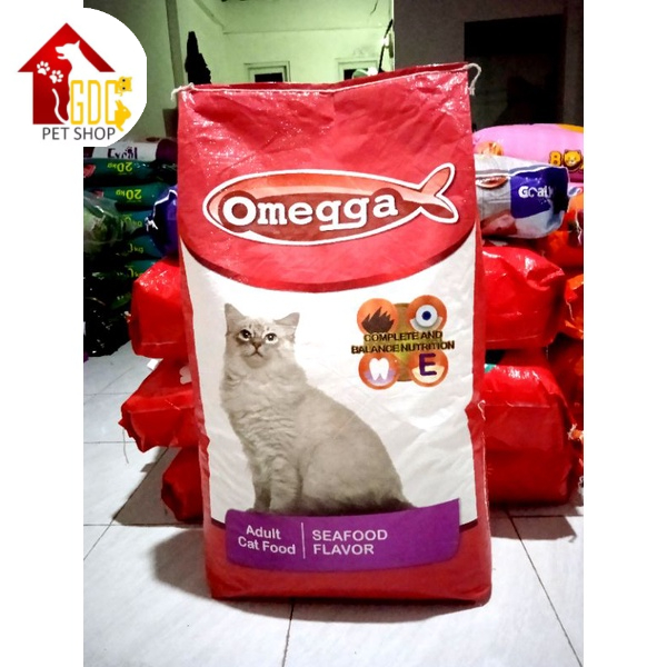 Jual (Grab/Gojek) Makanan Kucing Omega Cat Seafood 20kg - Cat Food ...