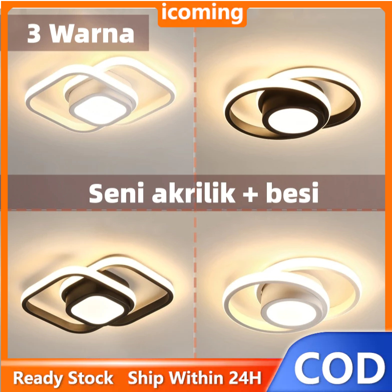 Jual 3 Warna Lampu Plafon LED Lampu Hias Rumah Ruang Tamu Kamar ...