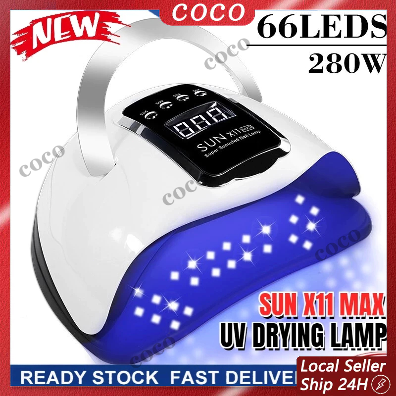 Jual 【COD】SUN X10/SUN X11 Max 280W 66Leds Dalam Full Hitam Lampu Pengering Kutek Gel Led UV Nail ...