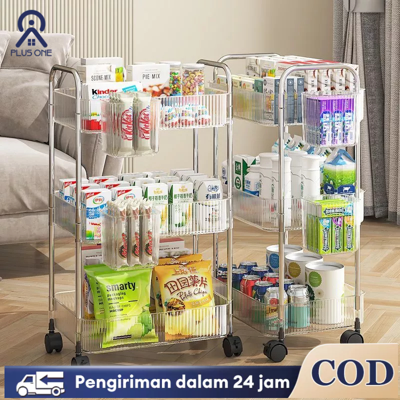 Jual Rak Troli Transparan Rak Snack Rak Kamar Tidur Ruang Tamu ...