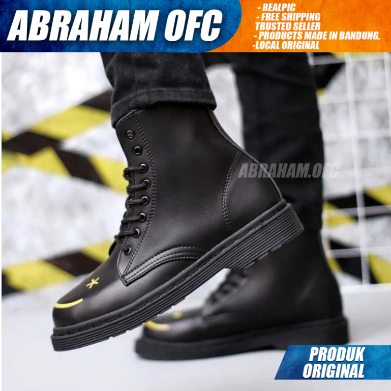 Jual ABRAHAM Sepatu Boots Docmart Formal Hitam Pria | Shopee Indonesia