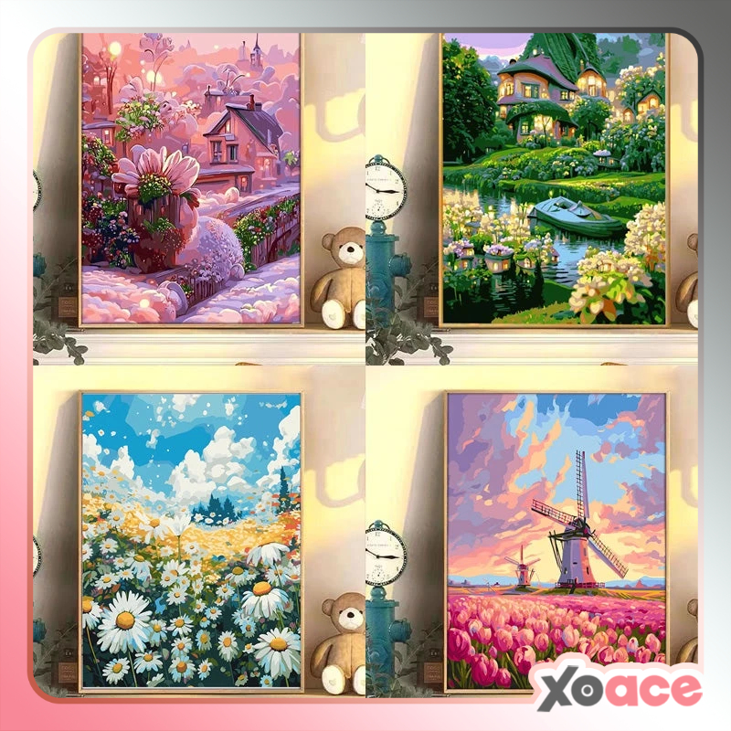 Jual 30x40 FRAMED DIY Paint By Number Kit Digital Painting By Numbers ...