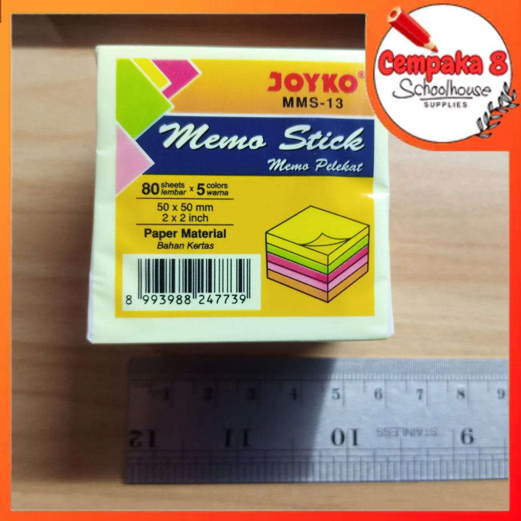 Jual Memo stick JOYKO MMS-13 ( sticky notes) ukuran 2x2 inch / 5 warna ...