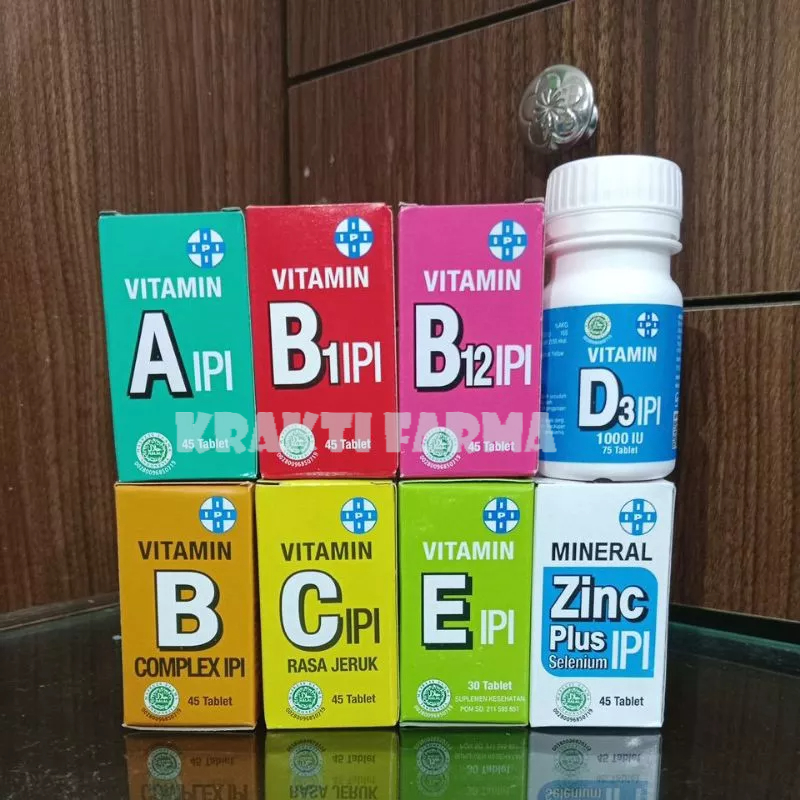 Jual IPI VITAMIN A/B1/BCOMPLEX/B12/C/D3/E/ZINC | Shopee Indonesia