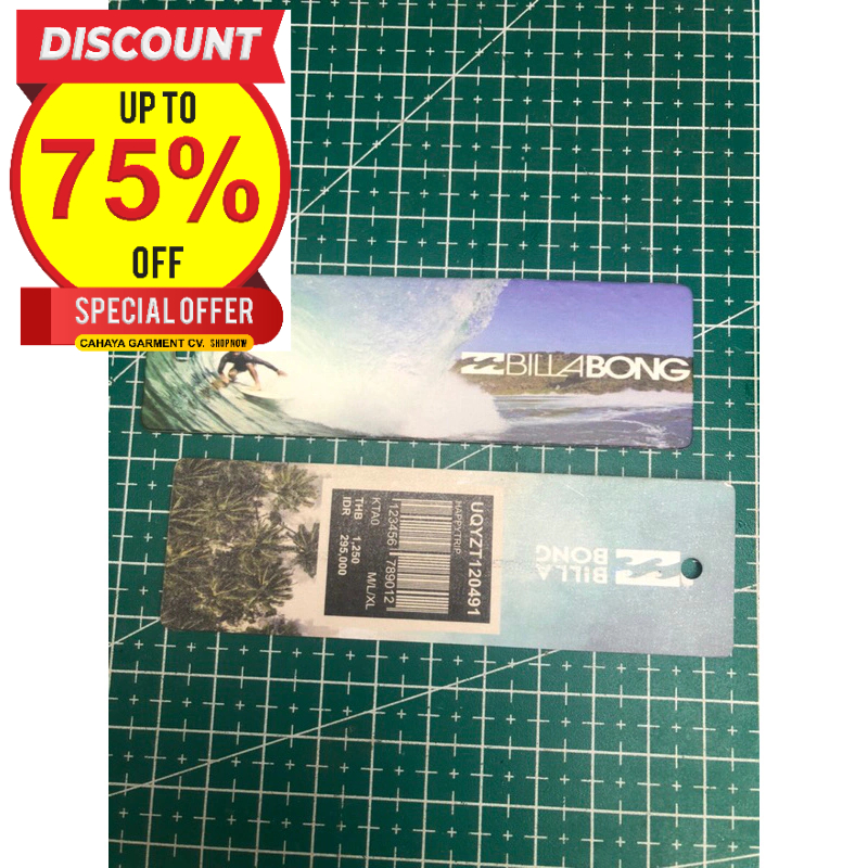 Jual BILLABONG TAG HANGTAG PRICE BARCODE SUPER PREMIUM CO 1X DIKIRIM ...