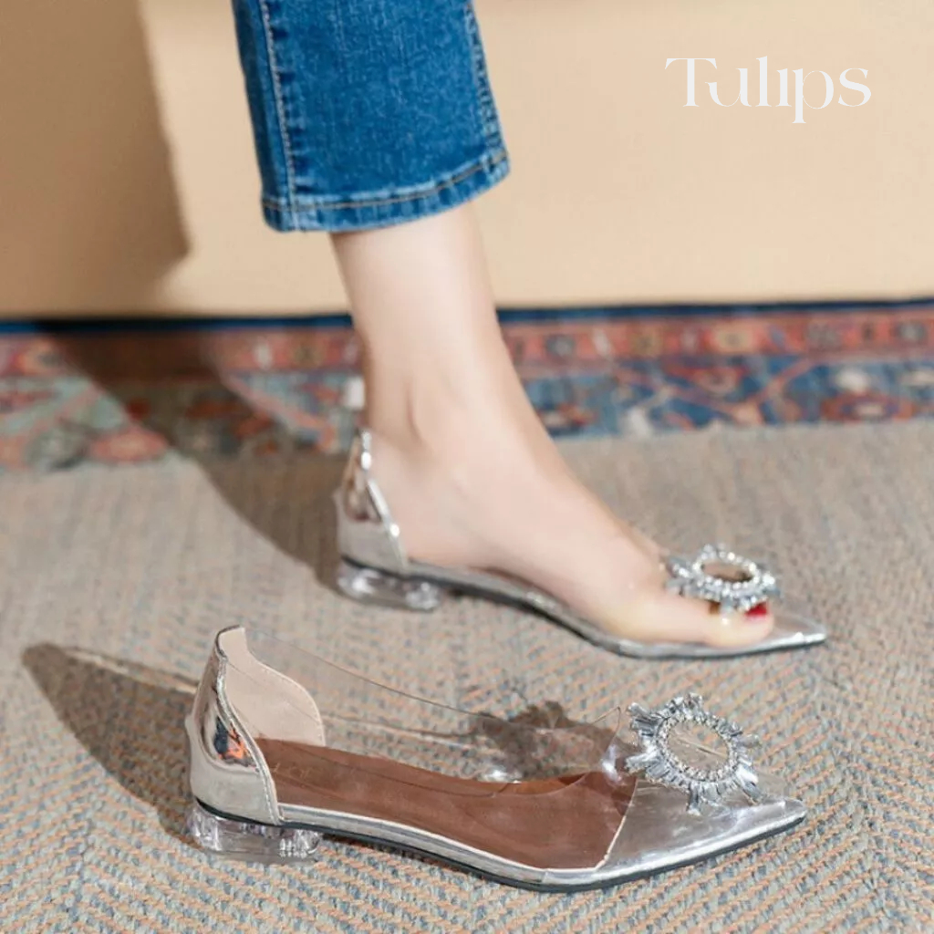 Jual TULIPS - Sepatu Pesta Transparan Sepatu Kerja Wanita Flatshoes ...
