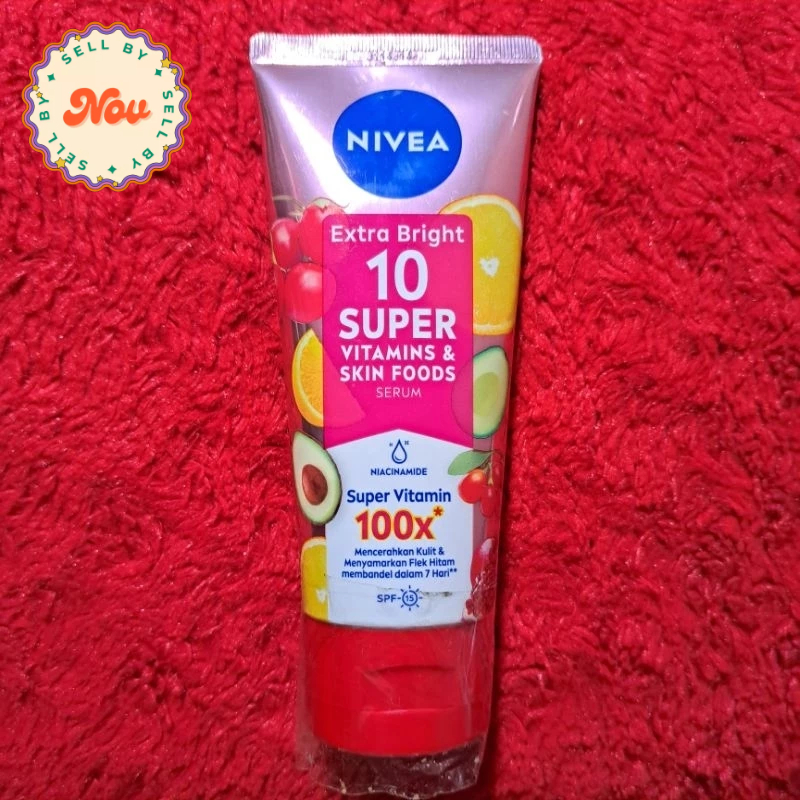 Jual Nivea extra bright 10 super vitamins & skin food serum 180 ml ...