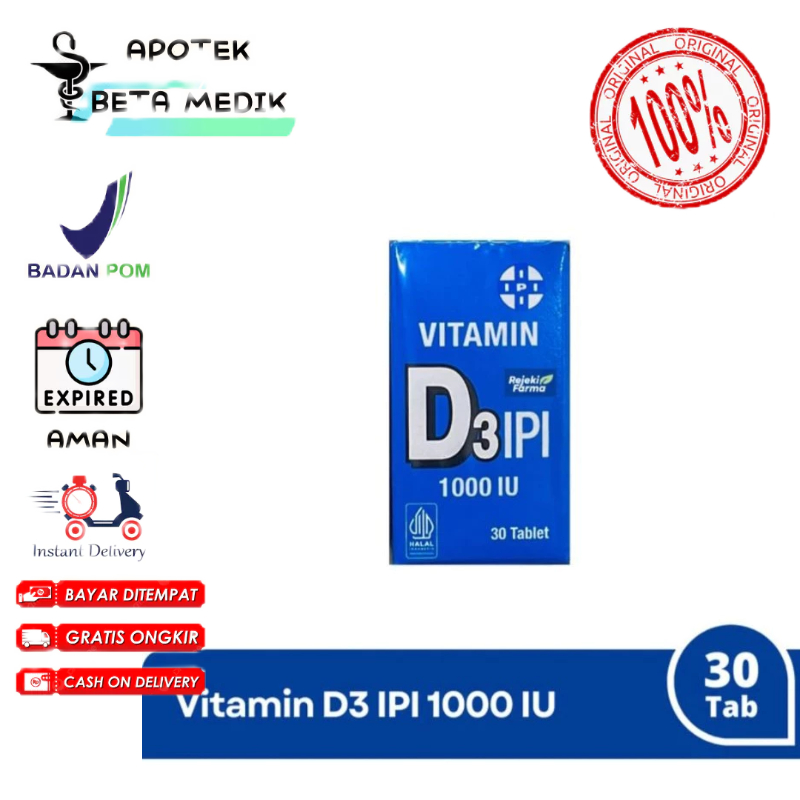 Jual IPI Vitamin D3 1000 Isi 30 Tablet DAN 75TABLET - Suplemen Vitamin | Shopee Indonesia