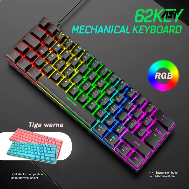 Jual Wireless Keyboard Gaming RGB Backlight K28 - Hitam/Pink/Hijau ...