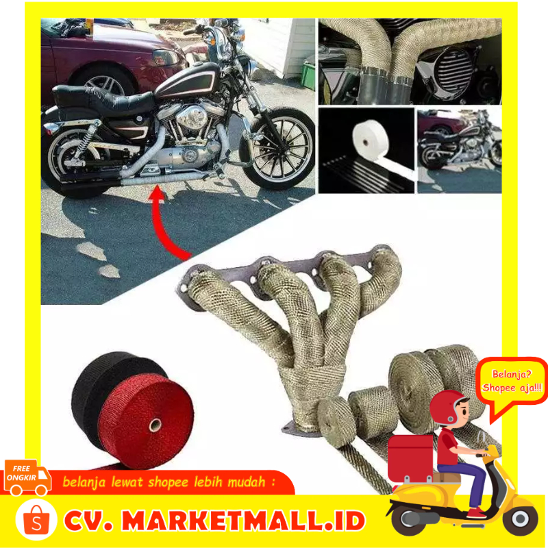 Jual Market Mall - Exhaust Wrap 10m Lakban Knalpot Motor Anti Panas ...