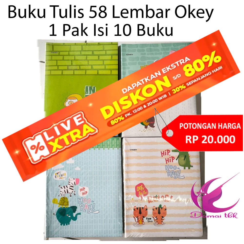 Jual Buku tulis 58 Lembar OKEY 1 pak Isi 10 buku | Shopee Indonesia