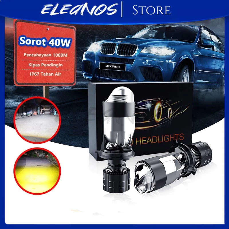 Jual Lampu LED Projie H4 Mini Projector Lens Lensa Motor Mobil Headlamp ...