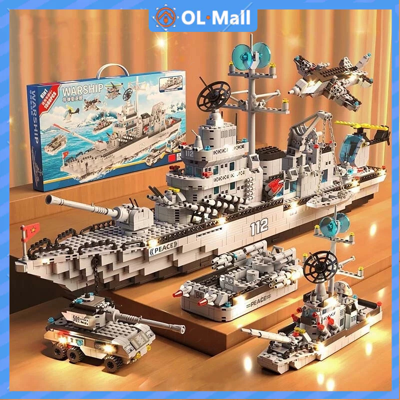Jual [Harga Minimum]1560Pcs Mainan Bricks kapal induk besar Edukasi Mainan anak Laki Laki Mainan ...