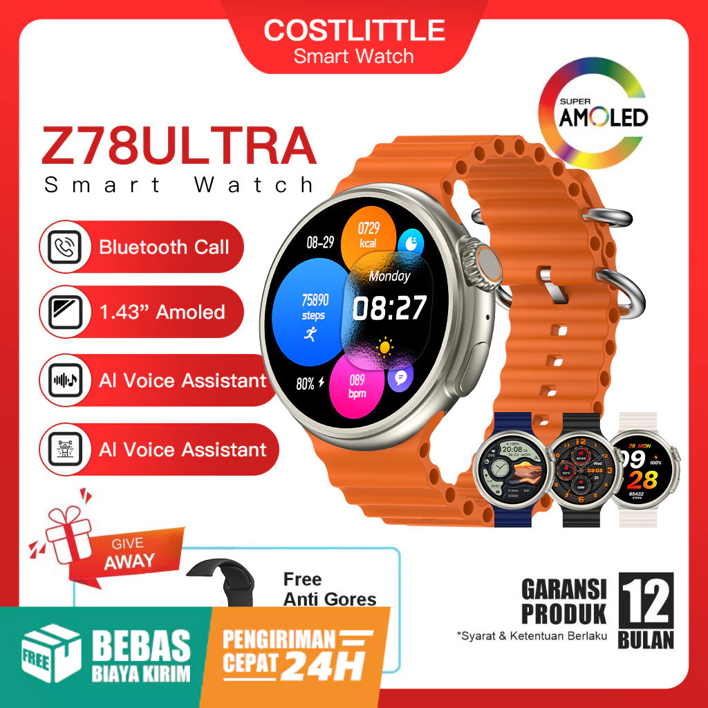 Jual Smartwatch Z78 Original - Layar 1.52" NFC, Bluetooth Call, Baterai ...