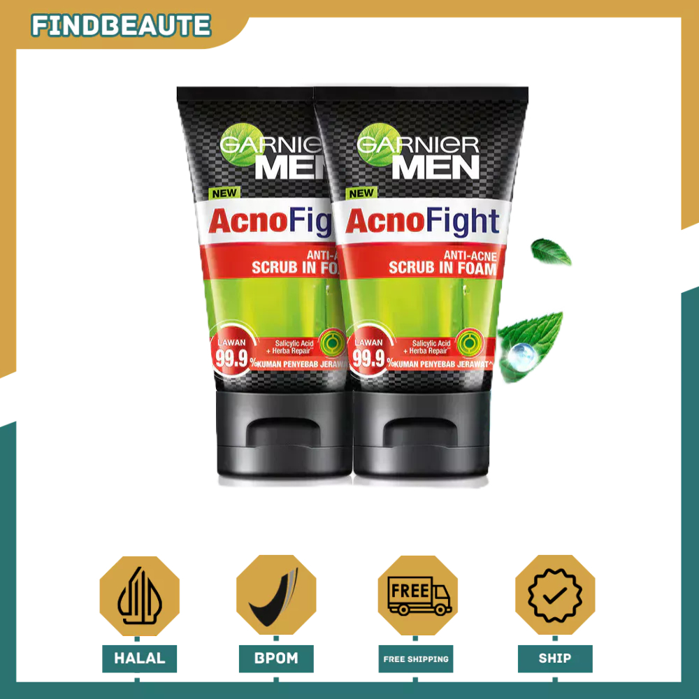Jual findbeaute - GARNIER MEN 1 PC Acno Fight Anti-Acne Scrub In Foam Skin Care - 100ml | Shopee ...