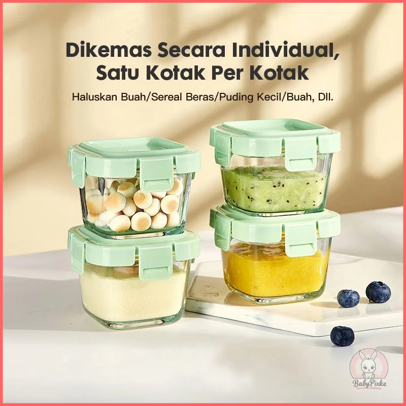 Jual Wadah Mpasi Kaca Penyimpanan Mpasi Glass Baby Food Container Mpasi Kaca Bpa Free BB013 ...