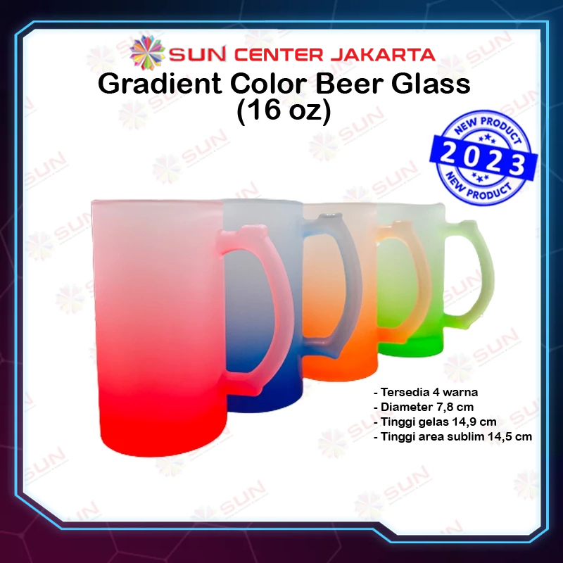 Jual Gelas Bir Frost Gradient Warna Coating Sublim / Beer Mug ...