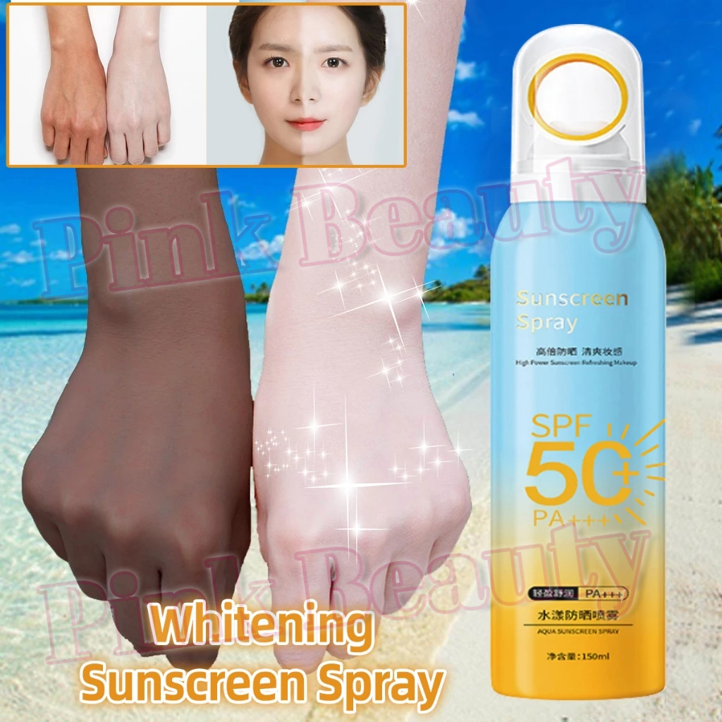 Jual Outdoor Whitening Sunscreen Spray Sunblock SPF50 PA+++ Wajah Dan ...