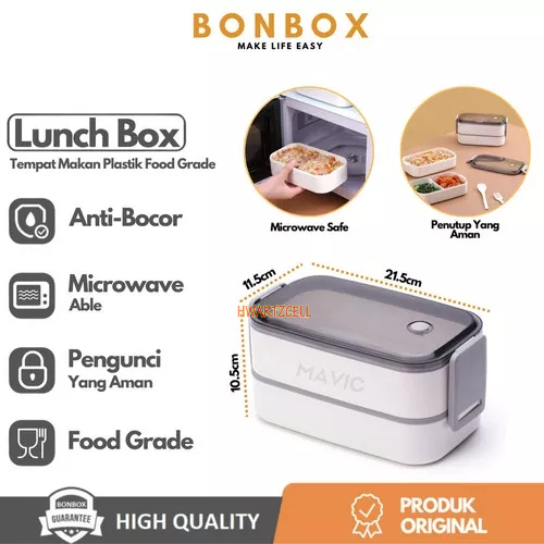 Jual Kotak Makan Lunch Box Microwaveable Food Grade 2 tingkat BONBOX ...