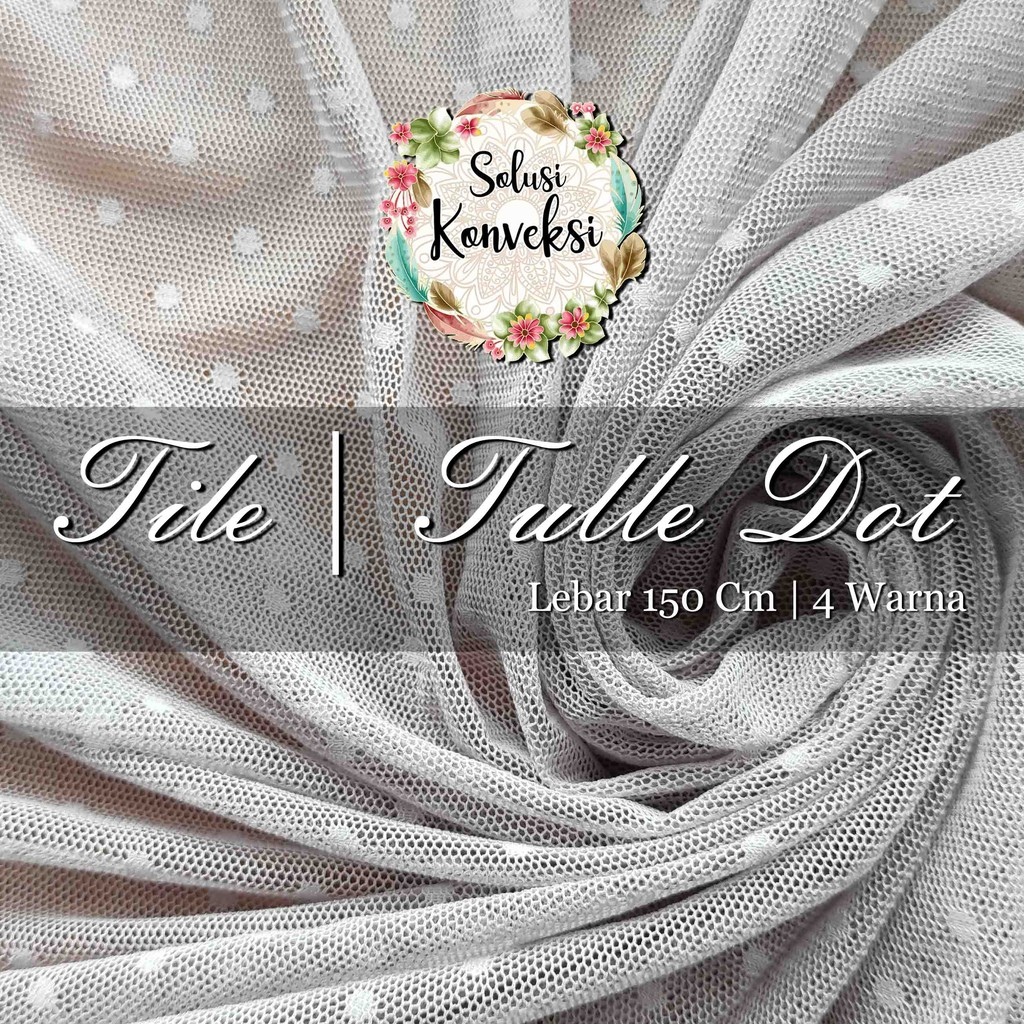Jual Kain tile dot Lembut Tile Polkadot Tulle volkadots kain meteran murah berkualitas Lebar ...