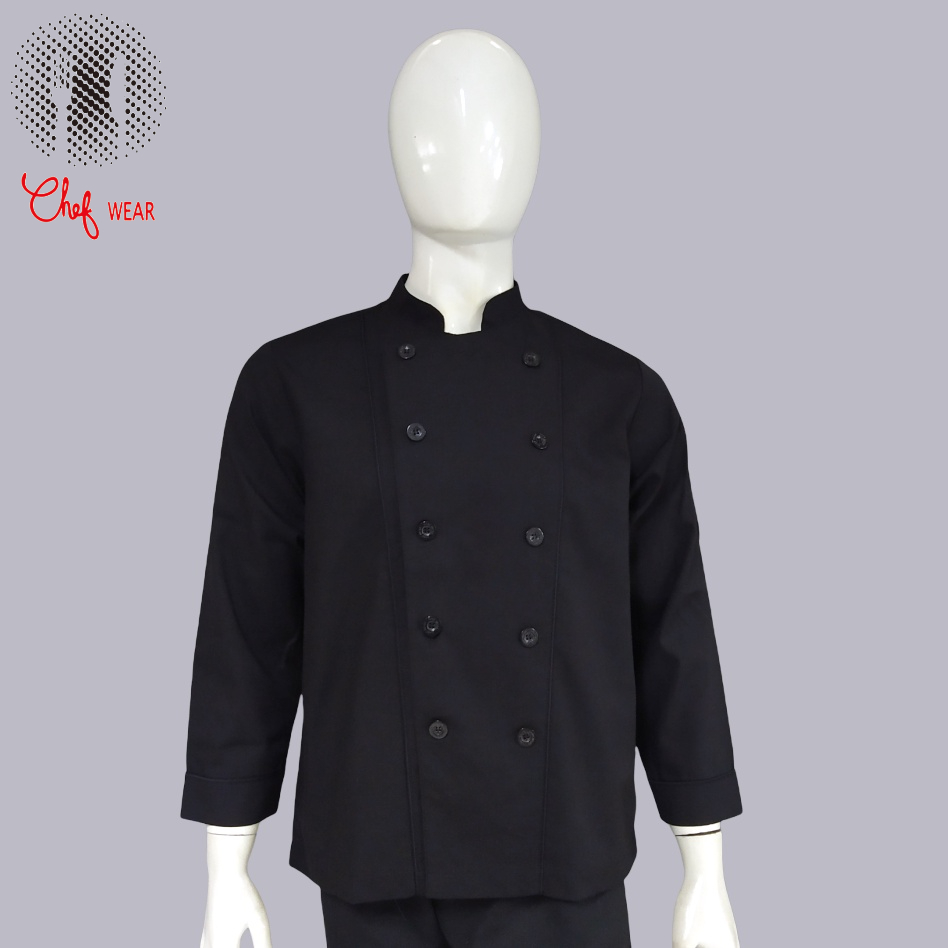 Jual Chef Wear PANAMA Baju Koki LS Hitam (piping hitam) S - XXL ...
