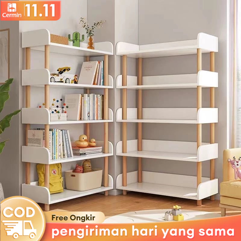 Jual 【Surabaya Express】Rak Buku Minimalis 6 susun Rak Buku Kayu Lemari ...