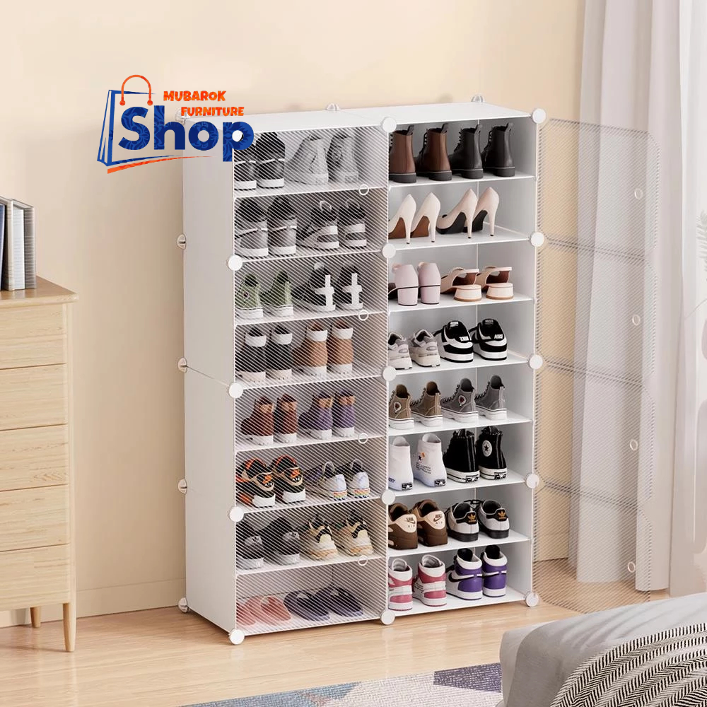 Jual RAK SEPATU TERTUTUP ANTI DEBU SHOE STORAGE BOXES MINIMALIS 8 SUSUN ...