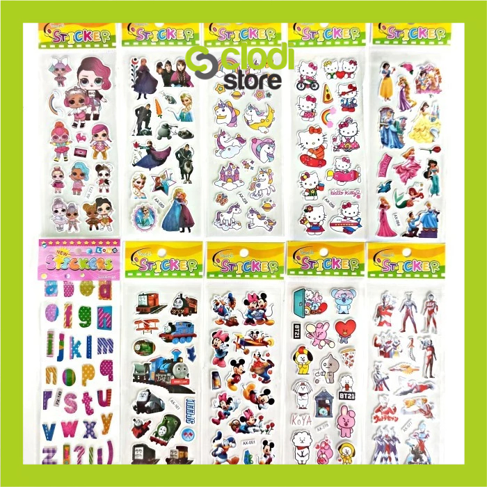 Jual STIKER 3D ANAK STICKER TIMBUL MAINAN TEMPEL KARAKTER EMBOSSED ...