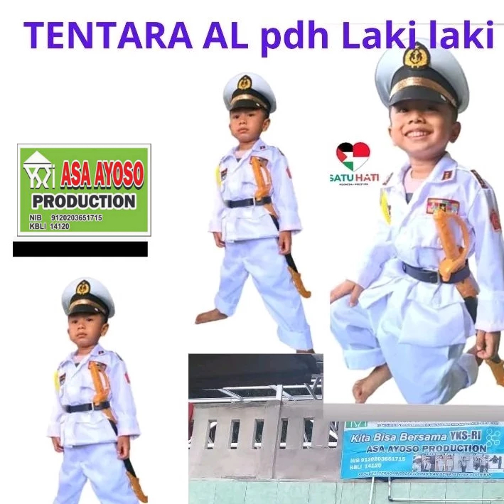 Jual Merk ASA AYOSO-SERAGAM TNI AL Komando Angkatan LAUT CILIK / BAJU AL ANAK ATRIBUT LENGKAP ...