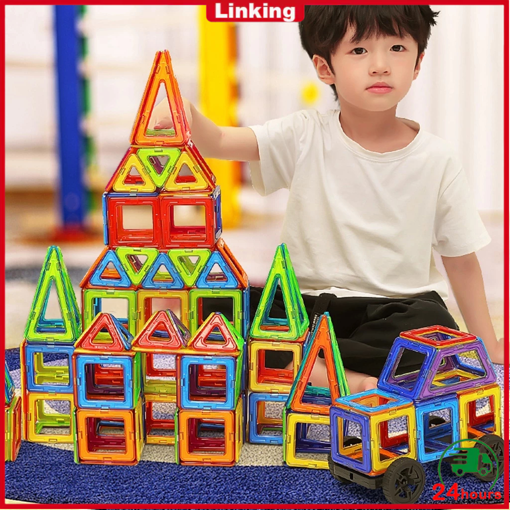 Jual Magnetic Tiles Mainan Anak 48pcs/88pcs/100pcs/1230pcs Magnetic ...
