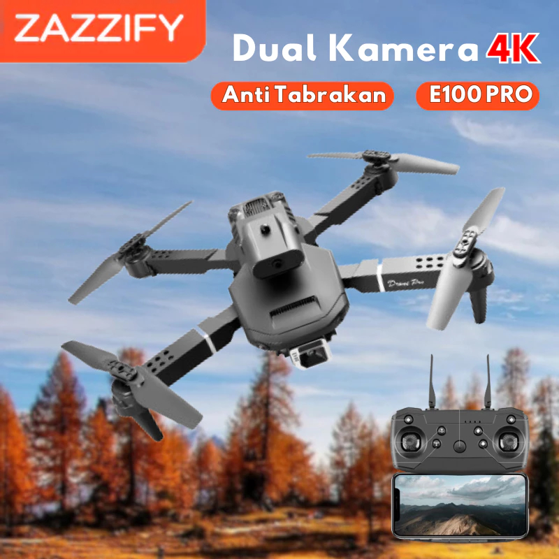 Jual ZAZZIFY Quadcopter Drone E100 Pro K6 Anti Tabrakan Dual Kamera 4K HD FPV WIFI Drone Kamera ...