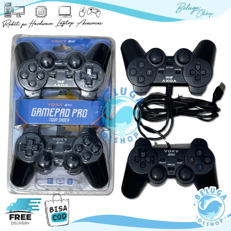 Jual GAMEPAD JOYSTICK DOUBLE HITAM USB STICK | Shopee Indonesia