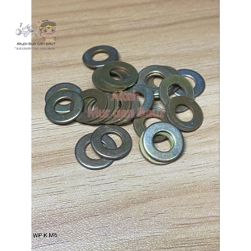 Jual Ring Plat Besi Kuning M6/M6 Lebar/M8 / Ring WP Washer Plate Besi ...