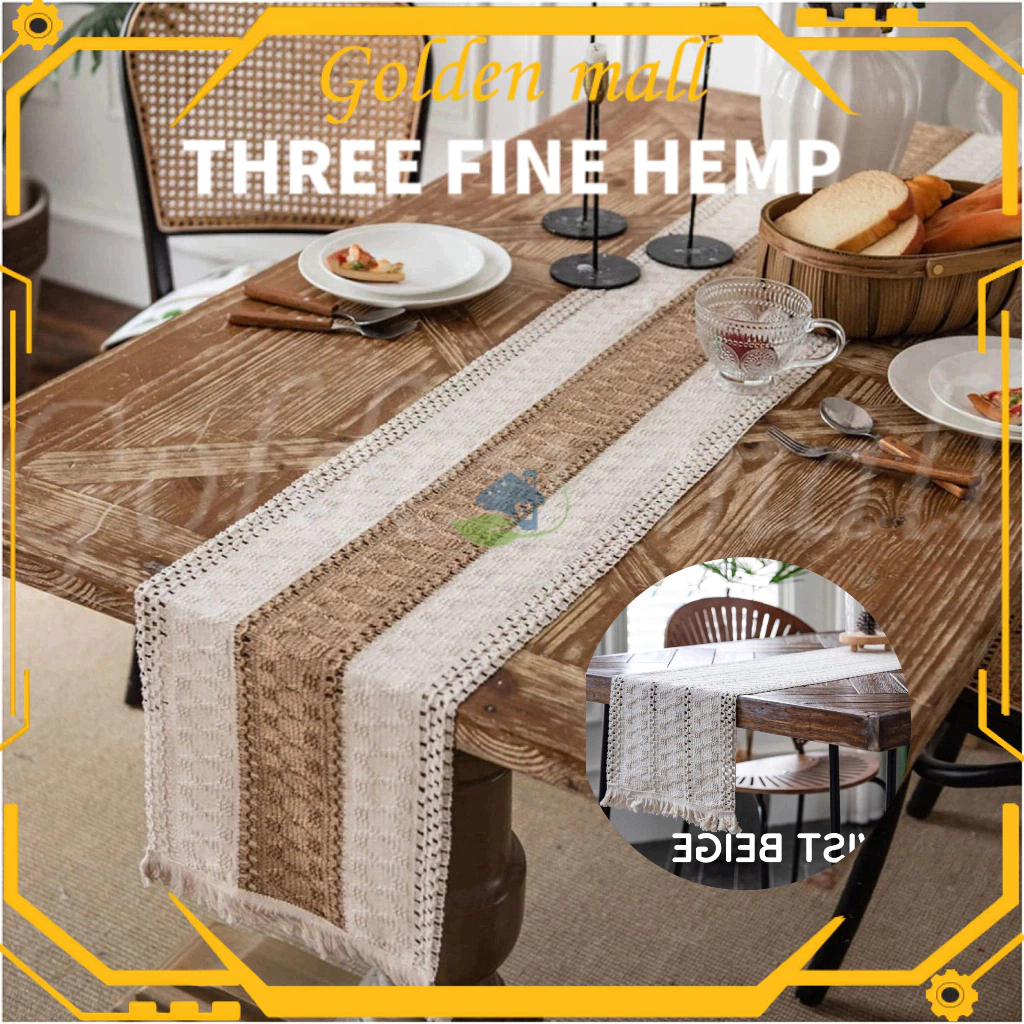 Jual Table Runner / Taplak Meja Panjang Aesthetic Bahan Premium Rajut ...