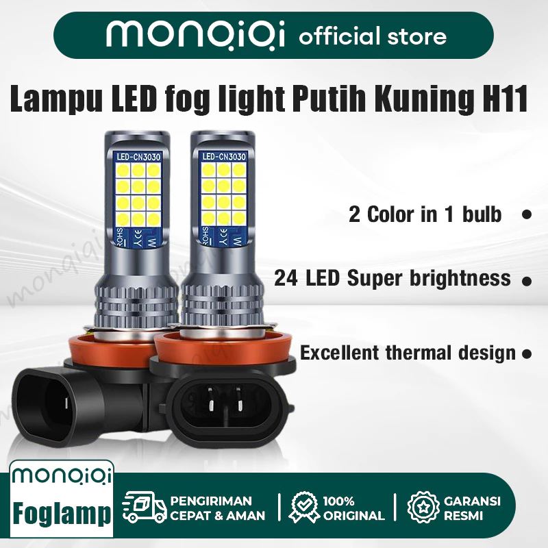 Jual Monqiqi Lampu LED Putih H11 Two Color 24SMD Untuk Headlight / Fog Lamp | Shopee Indonesia