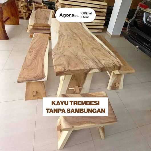 Jual Meja trembesi cafe 150x65 70x7cm Meja Makan Furniture Meja Solid ...