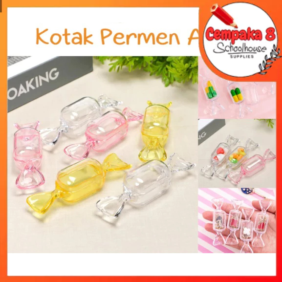 Jual Kotak Permen Akrilik Storage Transparan PUTIH Box Hampers Natal ...