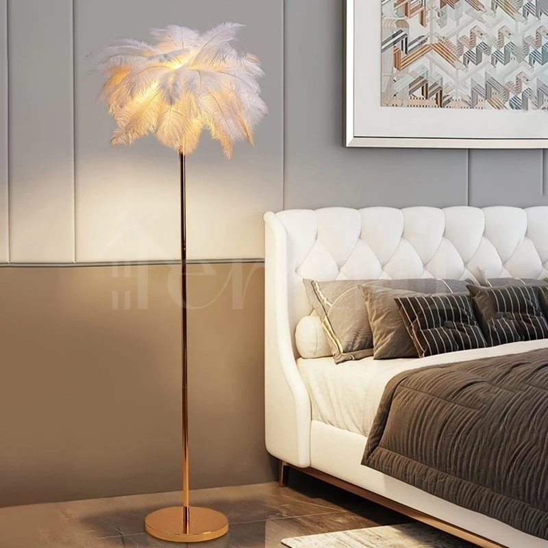 Jual Lampu Berdiri Bulu Burung Onta Lampu Bulu Angsa Tinggi 160cm ...