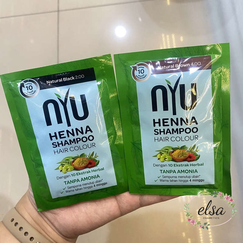 Jual NYU Henna Shampoo Hair Color 20ml sachet | Shopee Indonesia