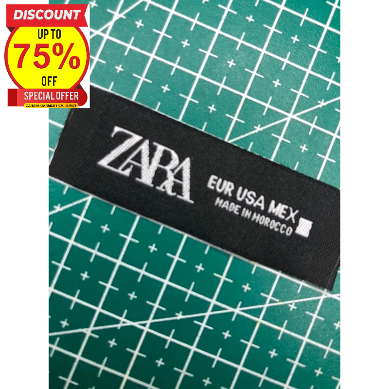 Jual ZARA WOVEN TAG CARE LABEL MADE IN INDONESIA RAJUT BORDIR COTTON ...