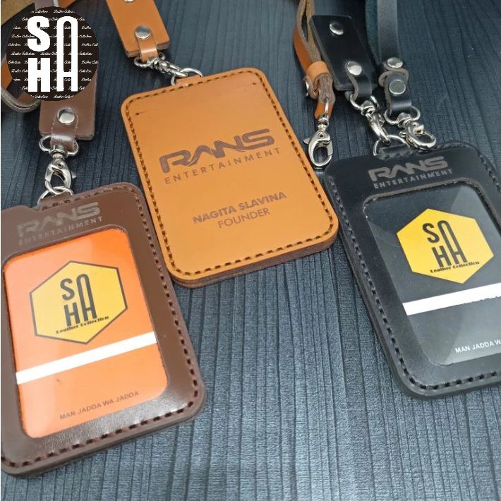 Jual SHA Id Card Holder Kulit 3 Lapis / Nametag Kulit Asli / Lanyard ...
