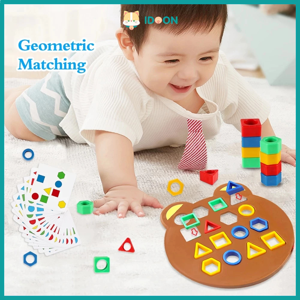 Jual IDOON Mainan Edukasi mencocokkan warna Puzzle Pencocokan geometri ...
