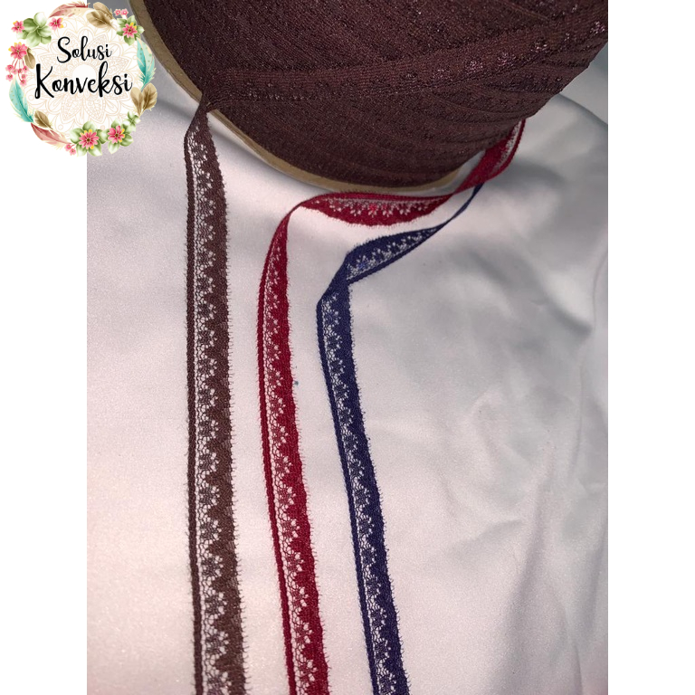 Jual Kain RENDA meteran Renda Narrow Lace 3 Warna Lebar 1,3 Cm | Code ...