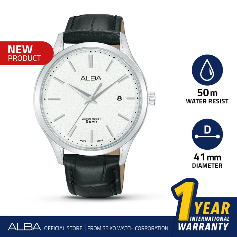 Jual ALBA Jam Tangan Pria AS9R39 Quartz Genuine Leather Hitam Watch ...