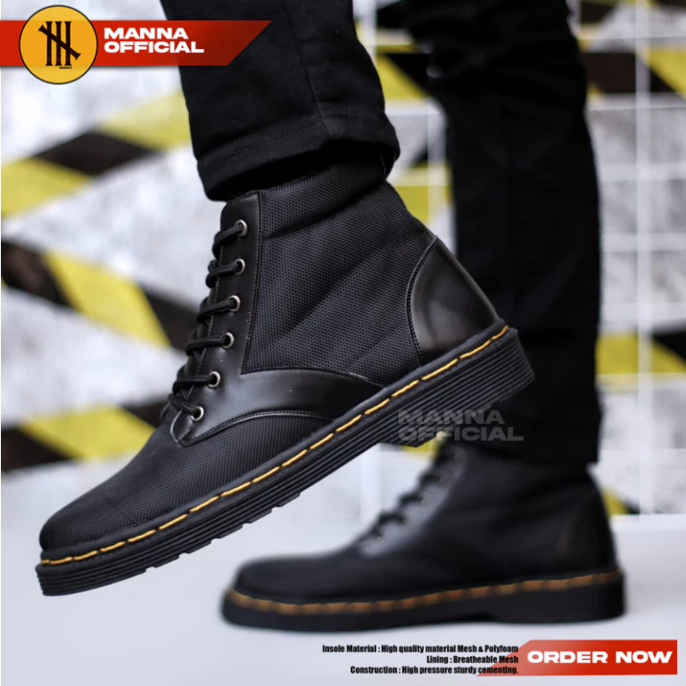 Jual Sepatu Boots Docmart Pria Formal Pantofel Kerja Pria Hitam ...