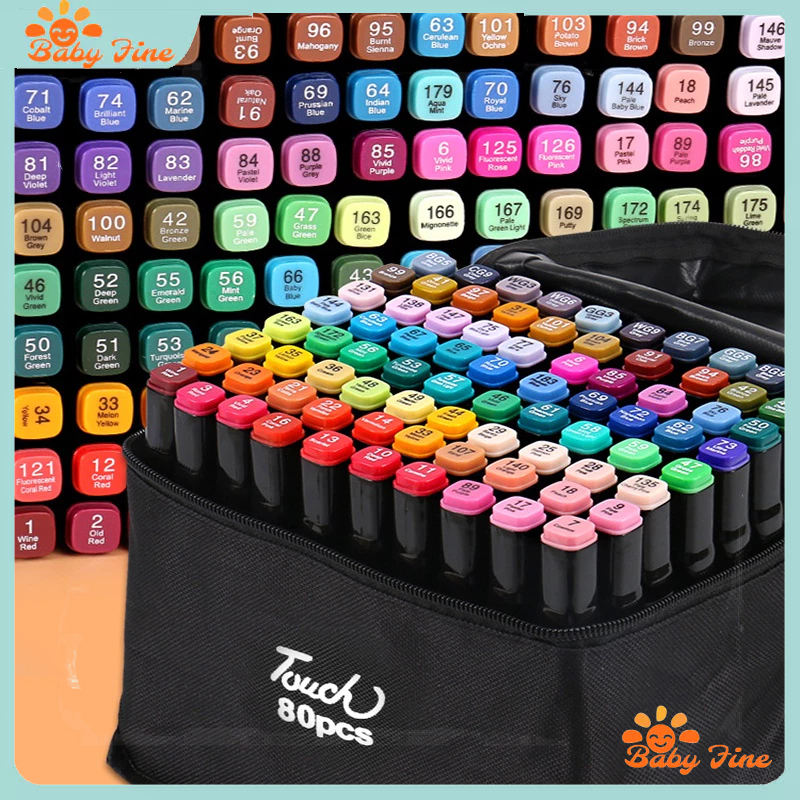 Jual TouchFive 60/80Pcs Warna Sketsa Spidol Umum General Marker Set ...