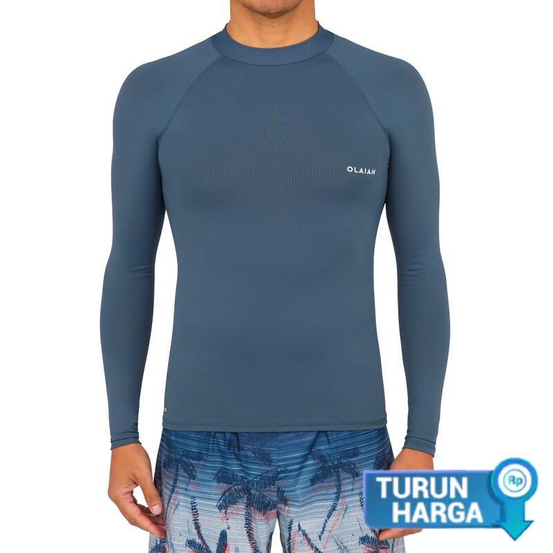 Jual Decathlon OLAIAN Men's surfing long-sleeved UV-protection top T ...
