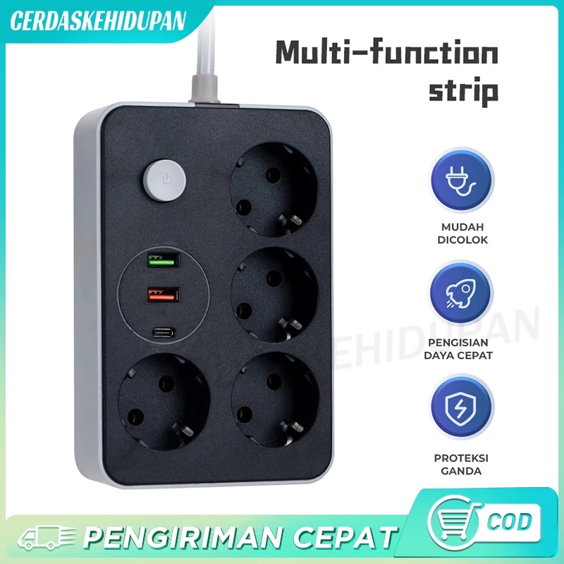 Jual USB Stop Kontak Smart Power Extension Traveling USB Port Power Stop Kontak Colokan USB ...
