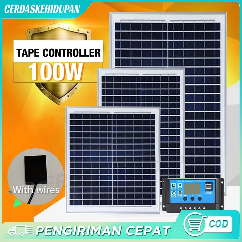 Jual Solar Panel Tenaga Surya - papan Solar Panel 100W polycrystalline ...