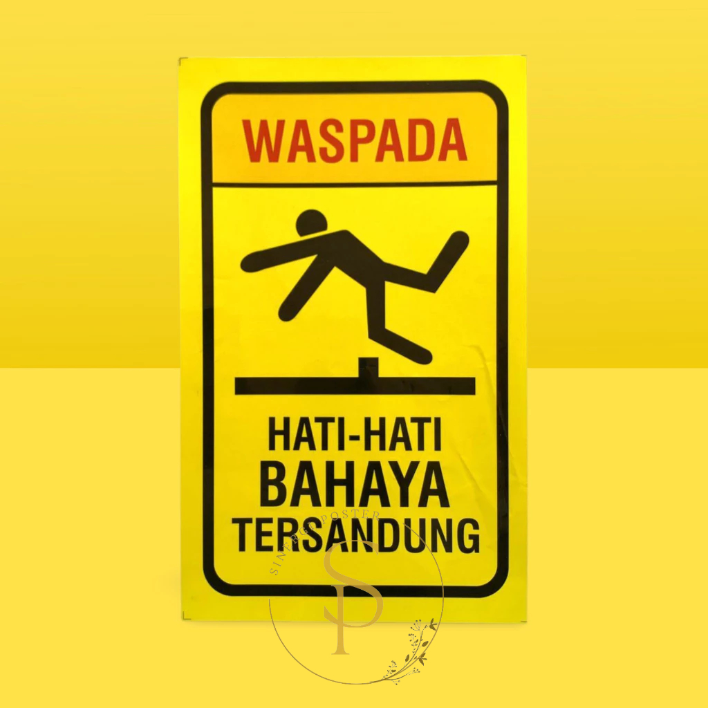 Jual Stiker Hati-Hati Tersandung 31x19 cm | Poster Stiker vinyl Stiker ...